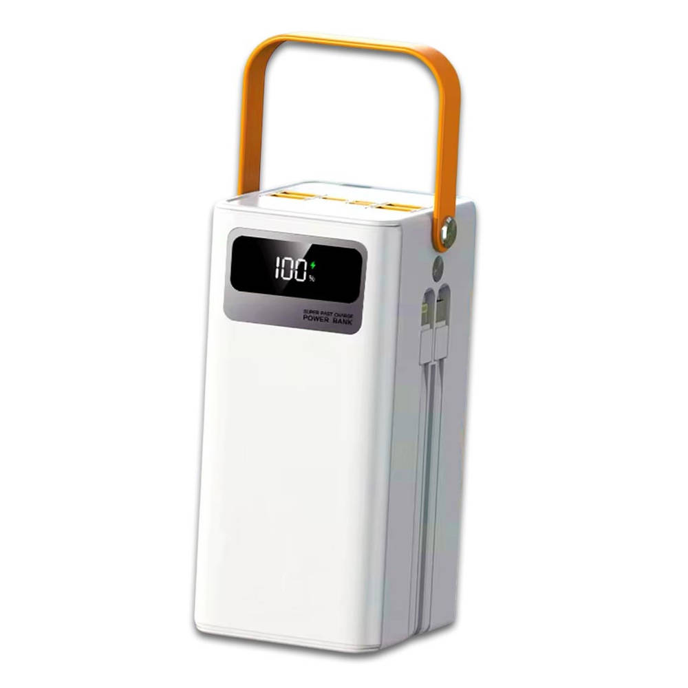 Power bank 100000 mAh с быстрой зарядкой и встроенными кабелями ...