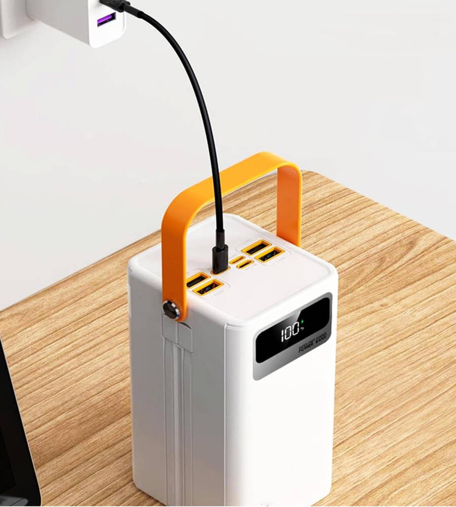 Power bank 100000 mAh с быстрой зарядкой и встроенными кабелями ...